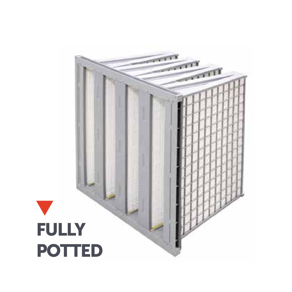 HIGH EFFICIENCY FILTER 4 BANK 90% 24 x 24 x 12 MERV 14 HYDRO – DAMN Filters
